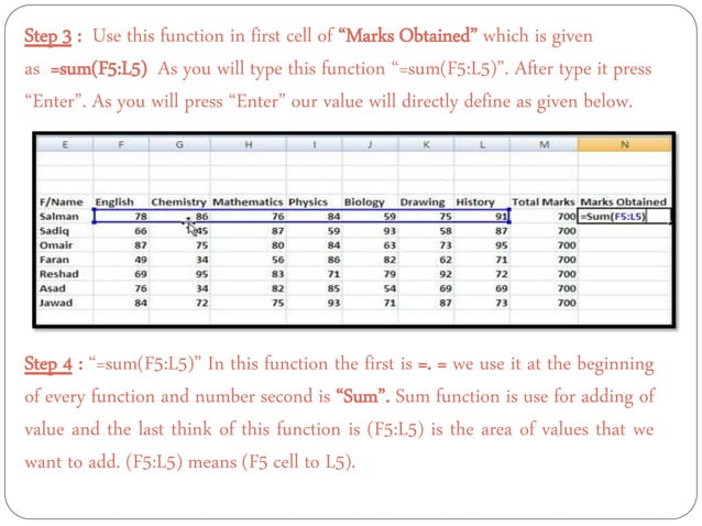 How to make a result sheet of students using MS EXCEL | PPTX ...