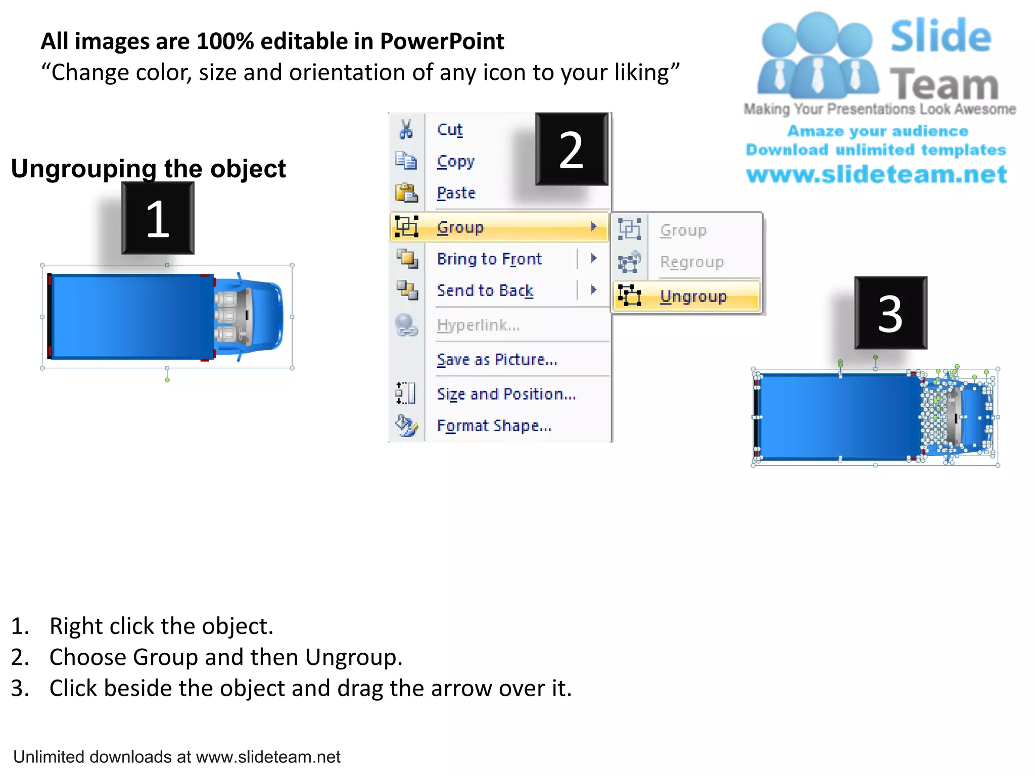How to make art blue truck top view presentation templates and slides ...