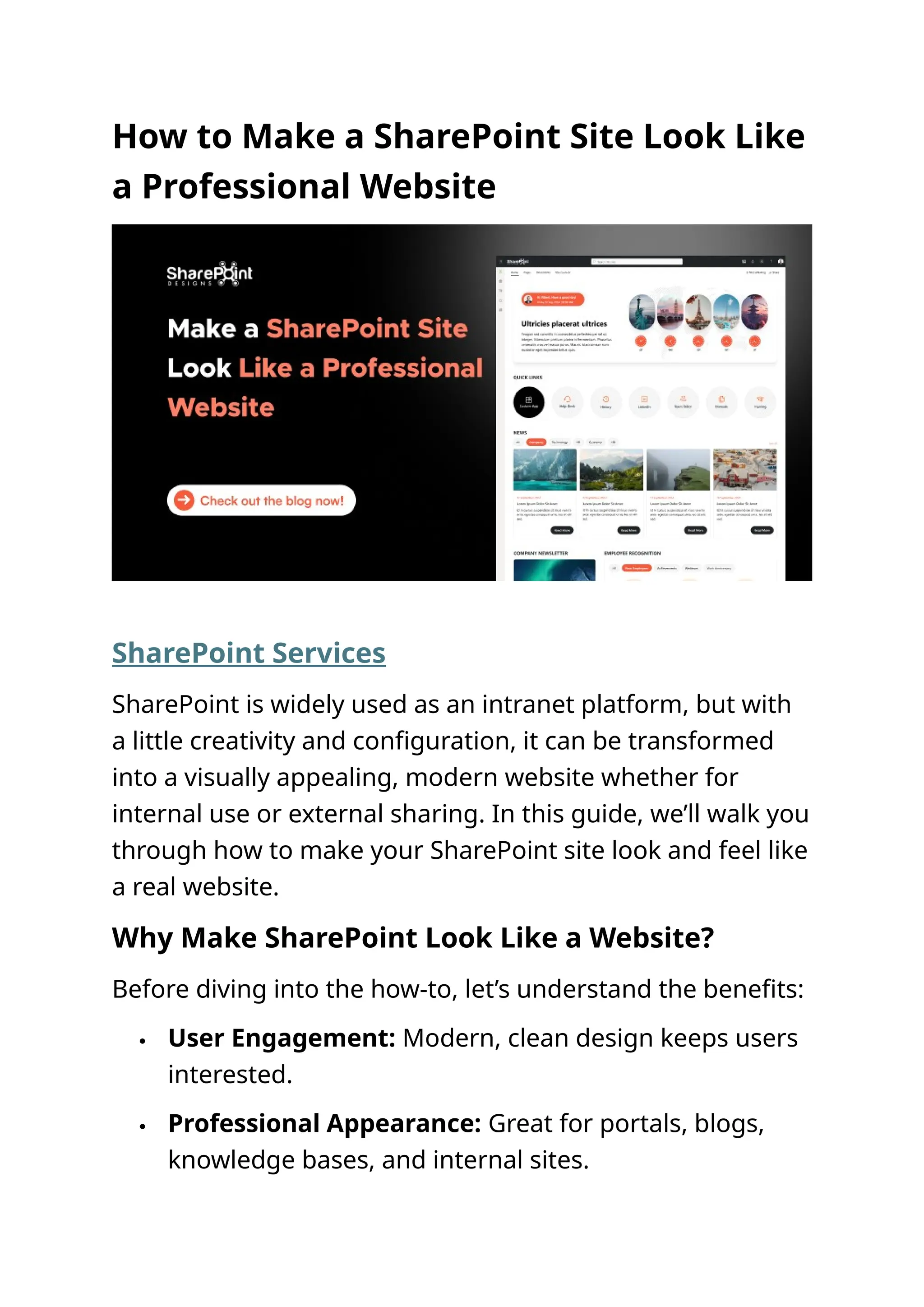 How to Make a SharePoint Site Look Like a Professional Website | DOCX
