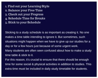 How to make a study timetable | PDF