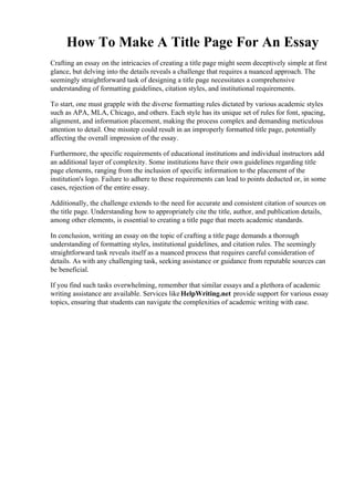 How To Make A Title Page For An Essay.pdf