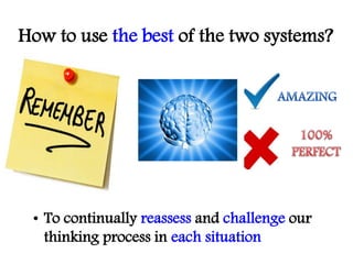How to make better decisions thinking, fast and slow - jennifer vu ...