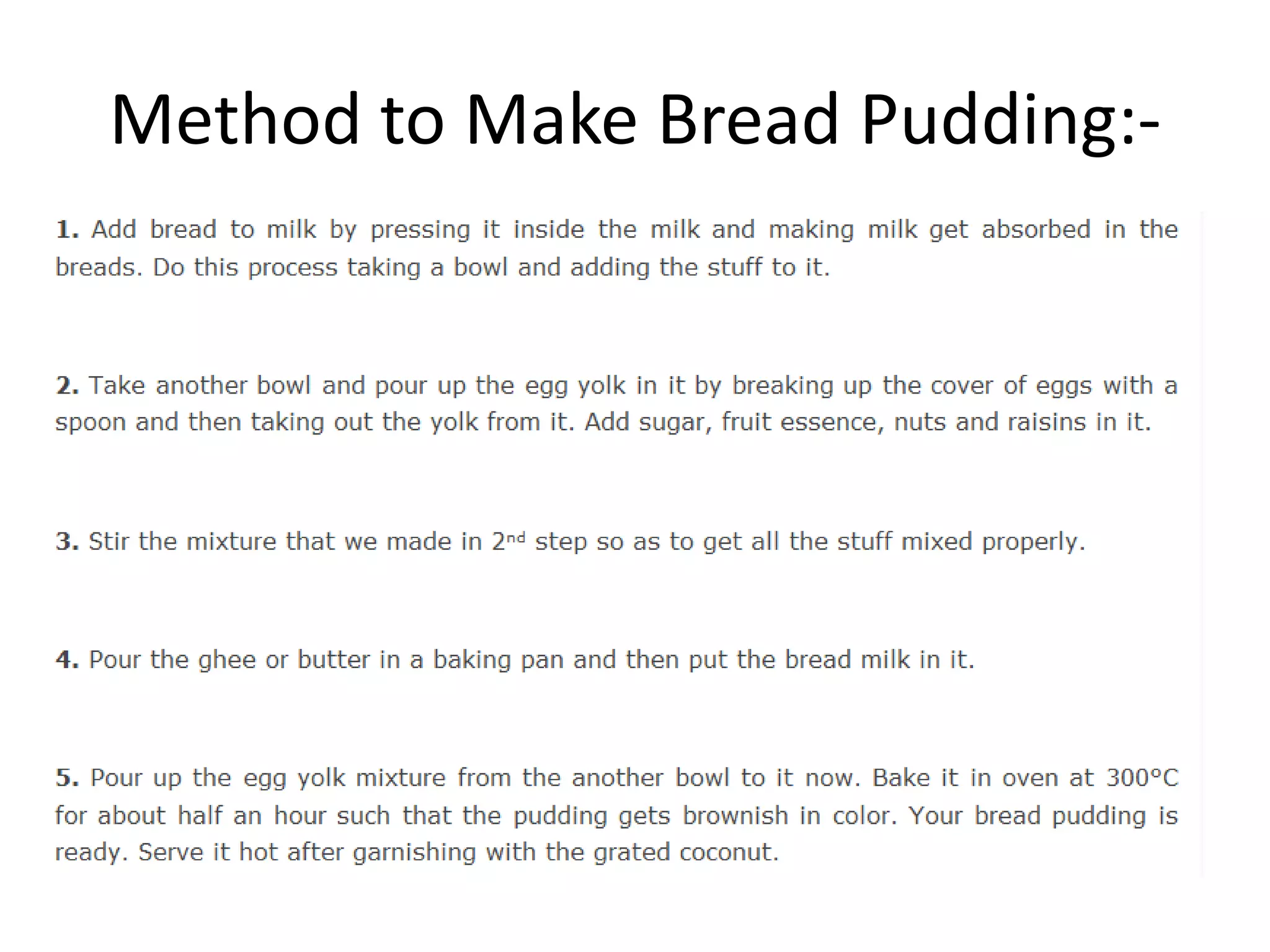 How to make bread pudding step by step | PPTX