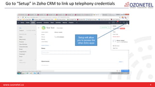 How to make calls from zoho crm | PPT
