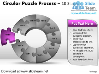How to make create 10 pieces doughnut chart circular puzzle with hole ...