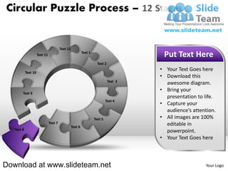 How to make create 12 pieces doughnut chart circular puzzle with hole ...