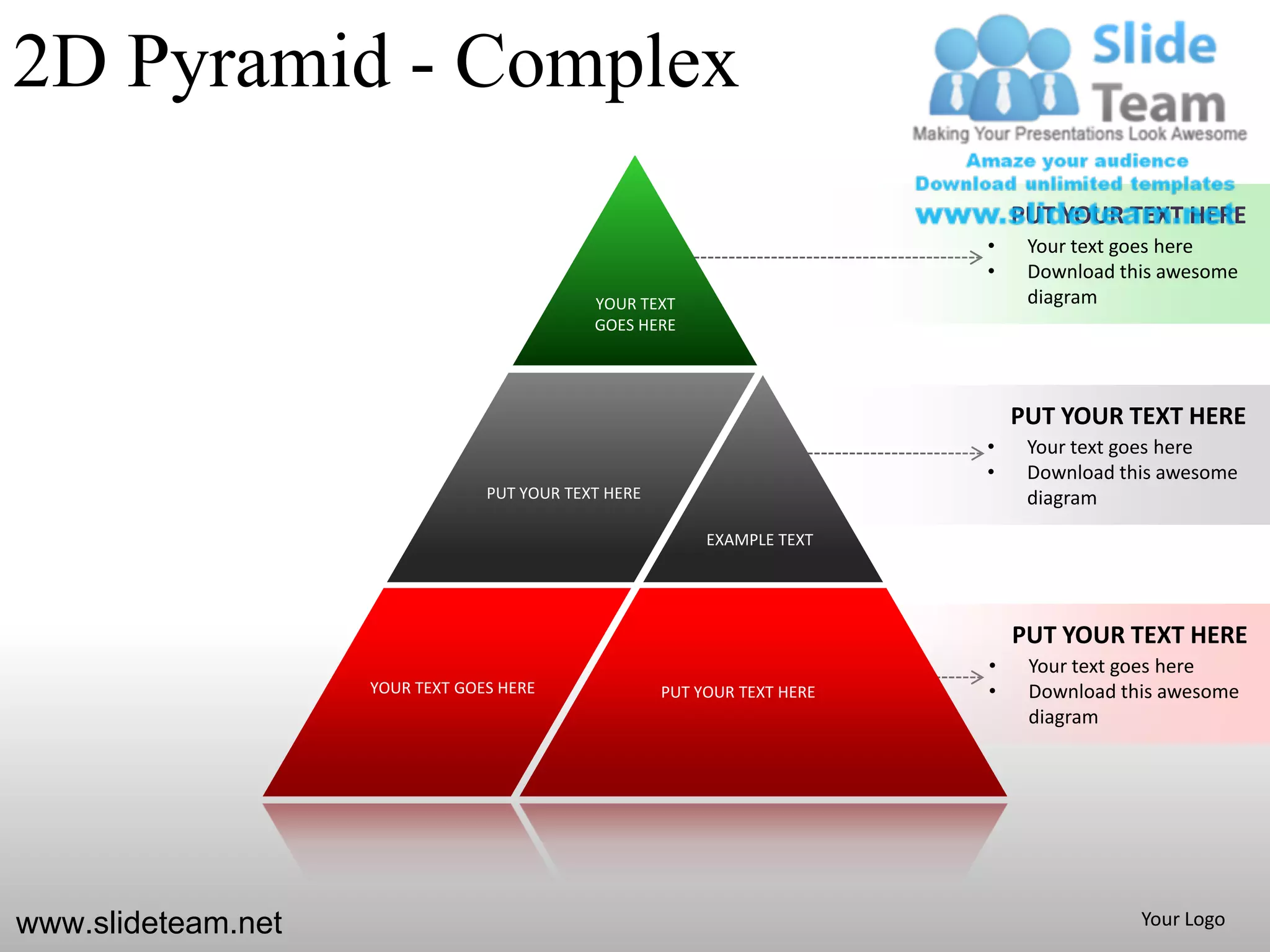 How to make create 2d pyramid stacked shapes chart complex powerpoint ...