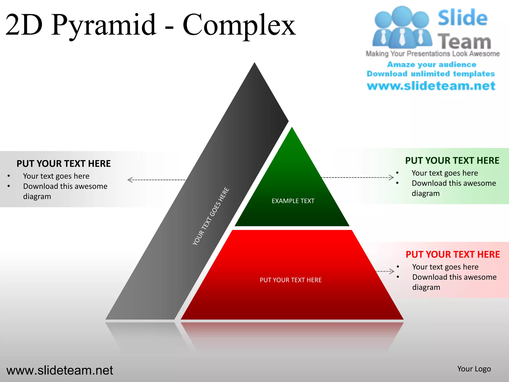 How to make create 2d pyramid stacked shapes chart complex powerpoint presentation slides and ...