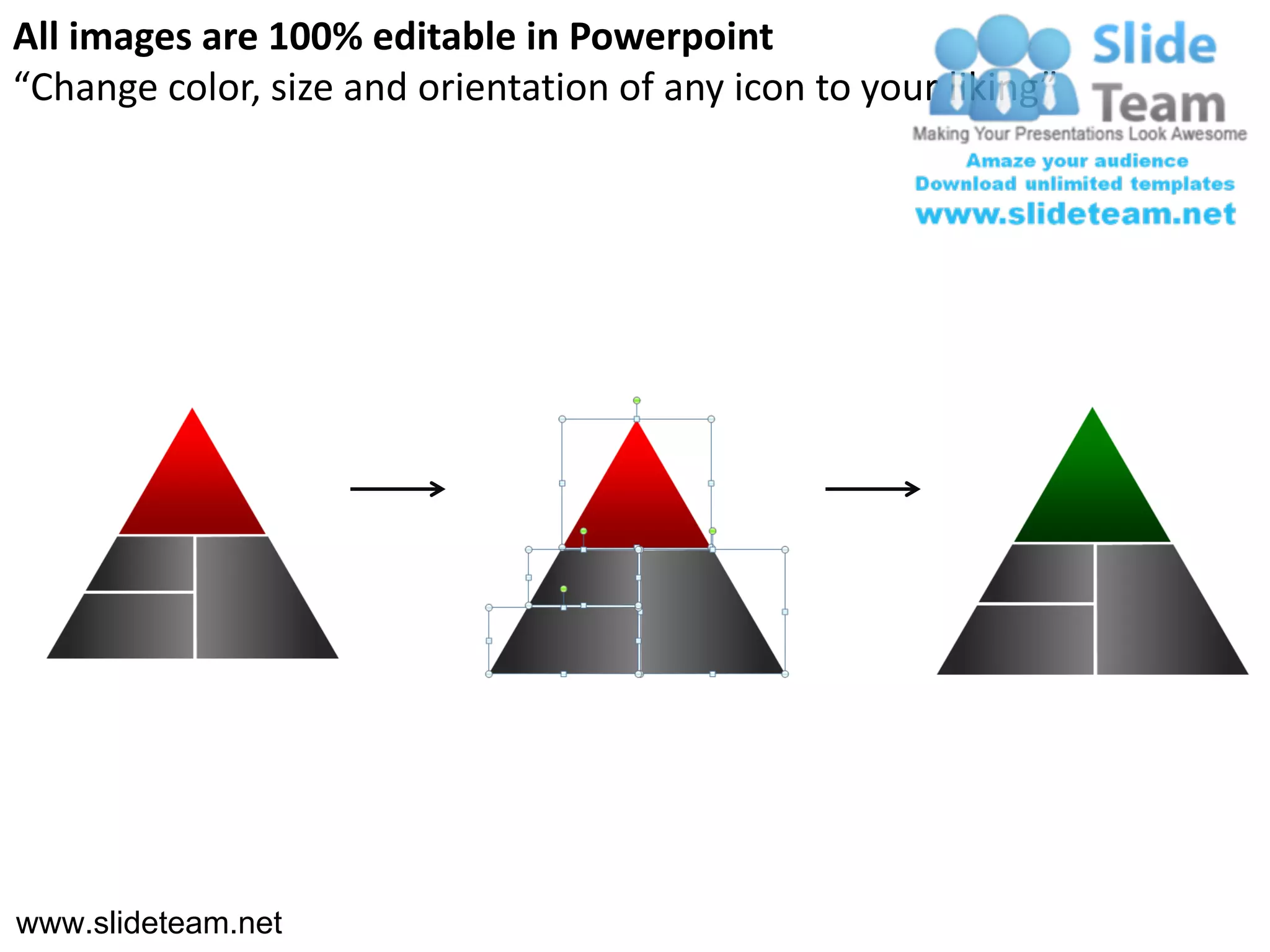 How to make create 2d pyramid stacked shapes chart complex powerpoint presentation slides and ...