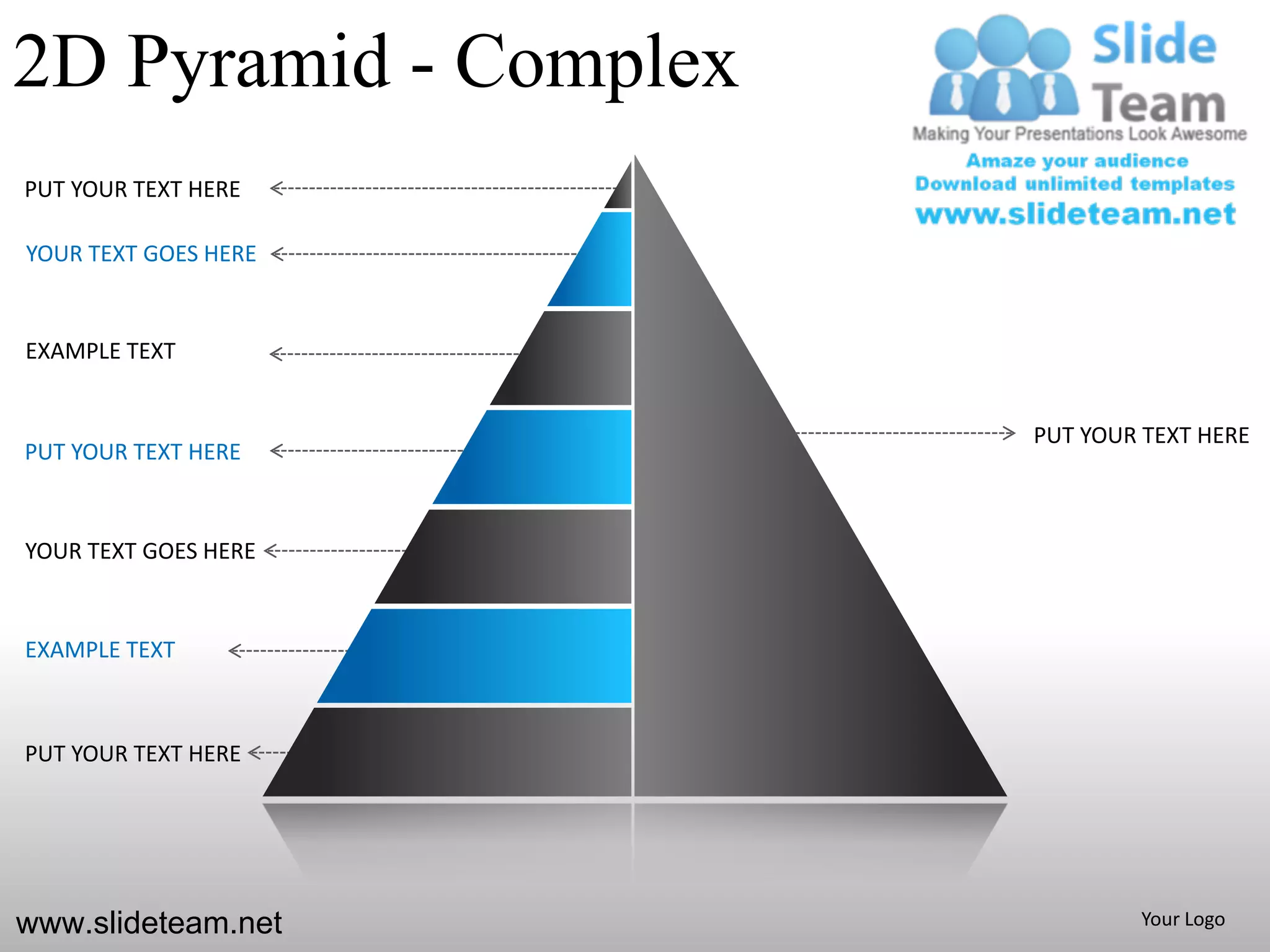 How to make create 2d pyramid stacked shapes chart complex powerpoint presentation slides and ...