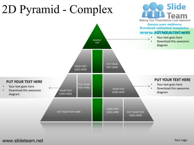 How to make create 2d pyramid stacked shapes chart complex powerpoint presentation slides and ...
