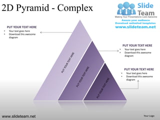 How to make create 2d pyramid stacked shapes chart complex powerpoint ...