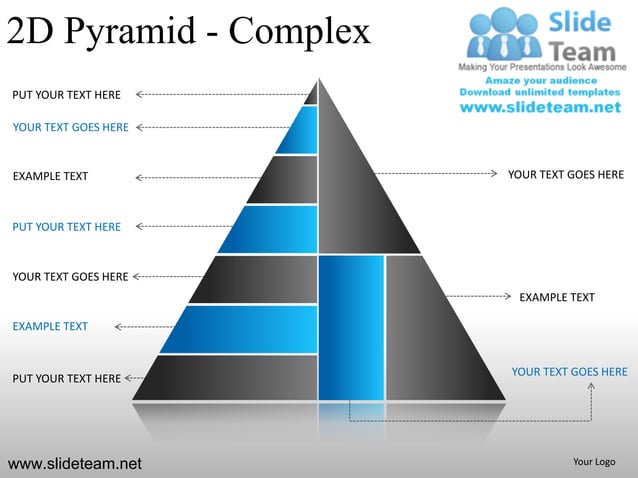 How to make create 2d pyramid stacked shapes chart complex powerpoint ...