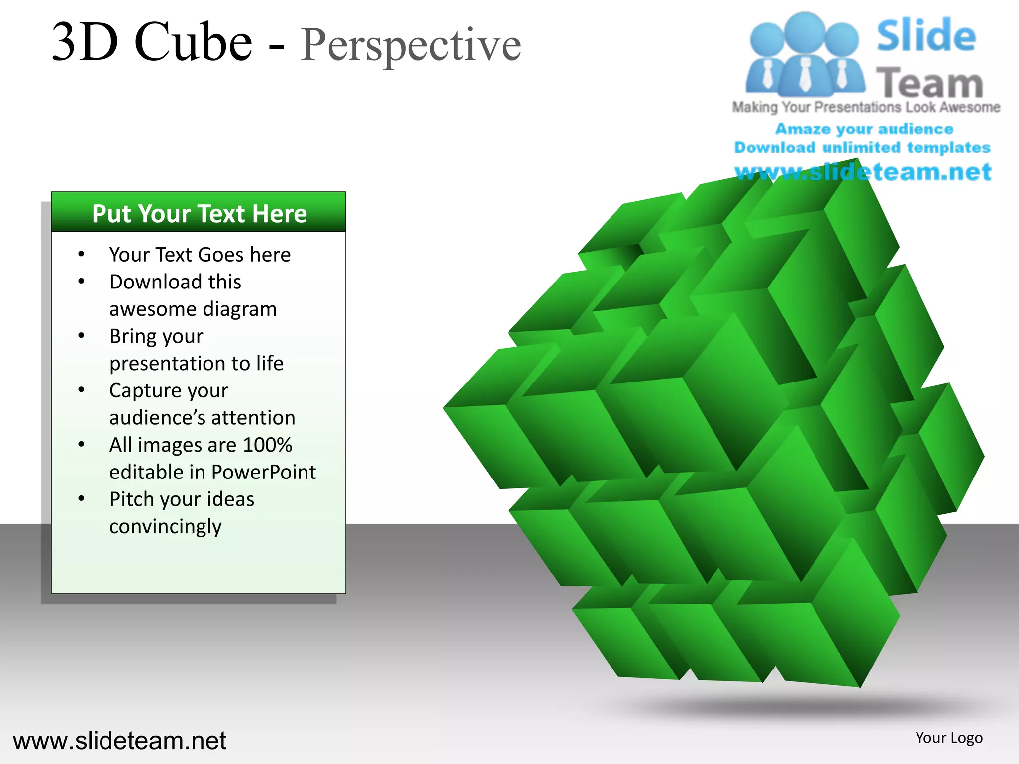 How to make create 3d cube perspective powerpoint presentation slides ...