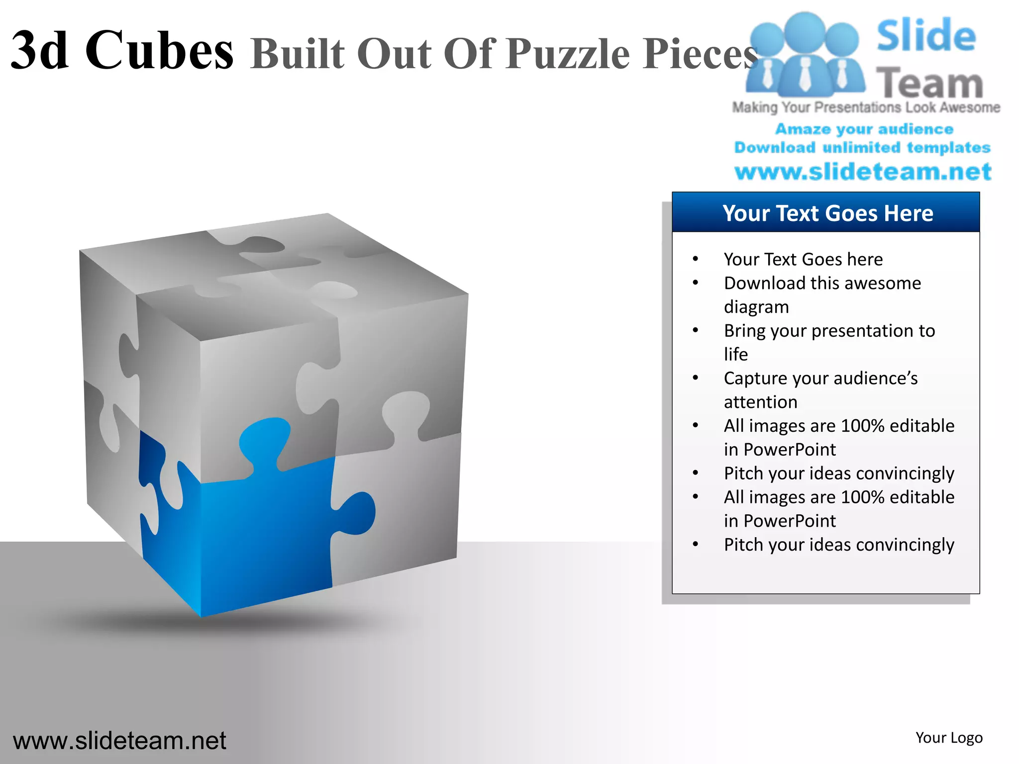 How to make create 3d cubes building blocks stacked built out of puzzle ...