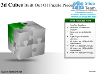 How to make create 3d cubes building blocks stacked built out of puzzle ...