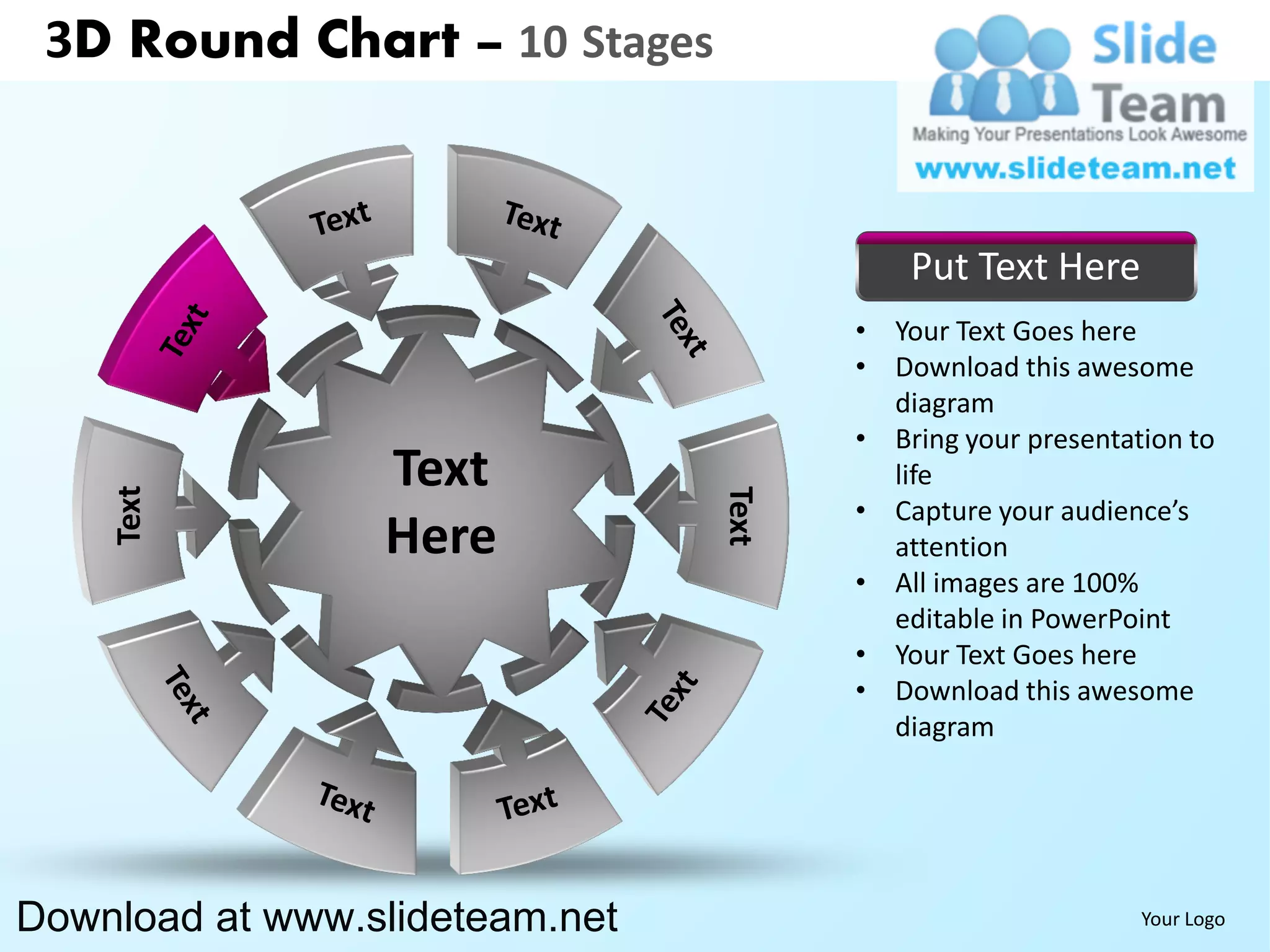 How to make create 3 d interconnected circular puzzle pieces 10 stages ...