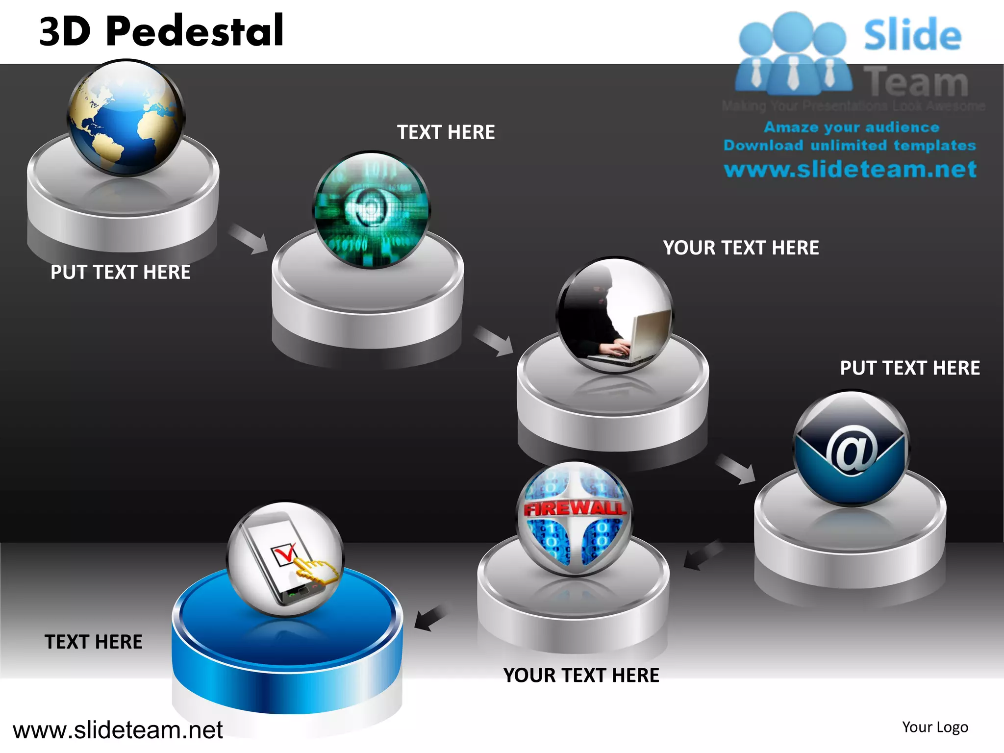 How to make create 3d pedestal powerpoint presentation slides and ppt ...
