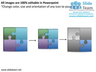 How to make create 3d puzzle pieces 2 x2 powerpoint presentation slides ...