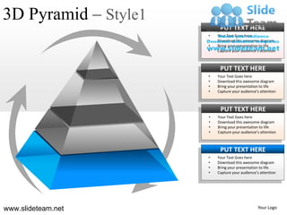 How to make create 3d pyramid stacked shapes chart design 1 powerpoint ...