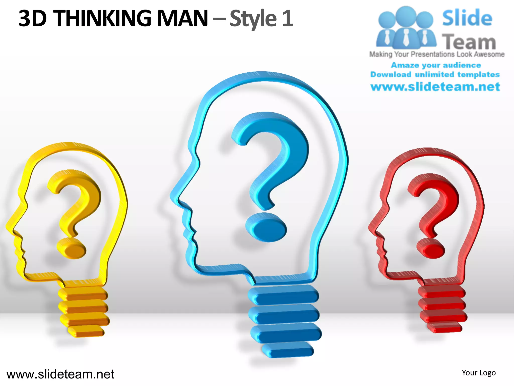 How to make create 3d thinking man style design 1 powerpoint ...