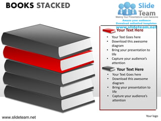 How to make create books stacked powerpoint presentation slides and ppt ...