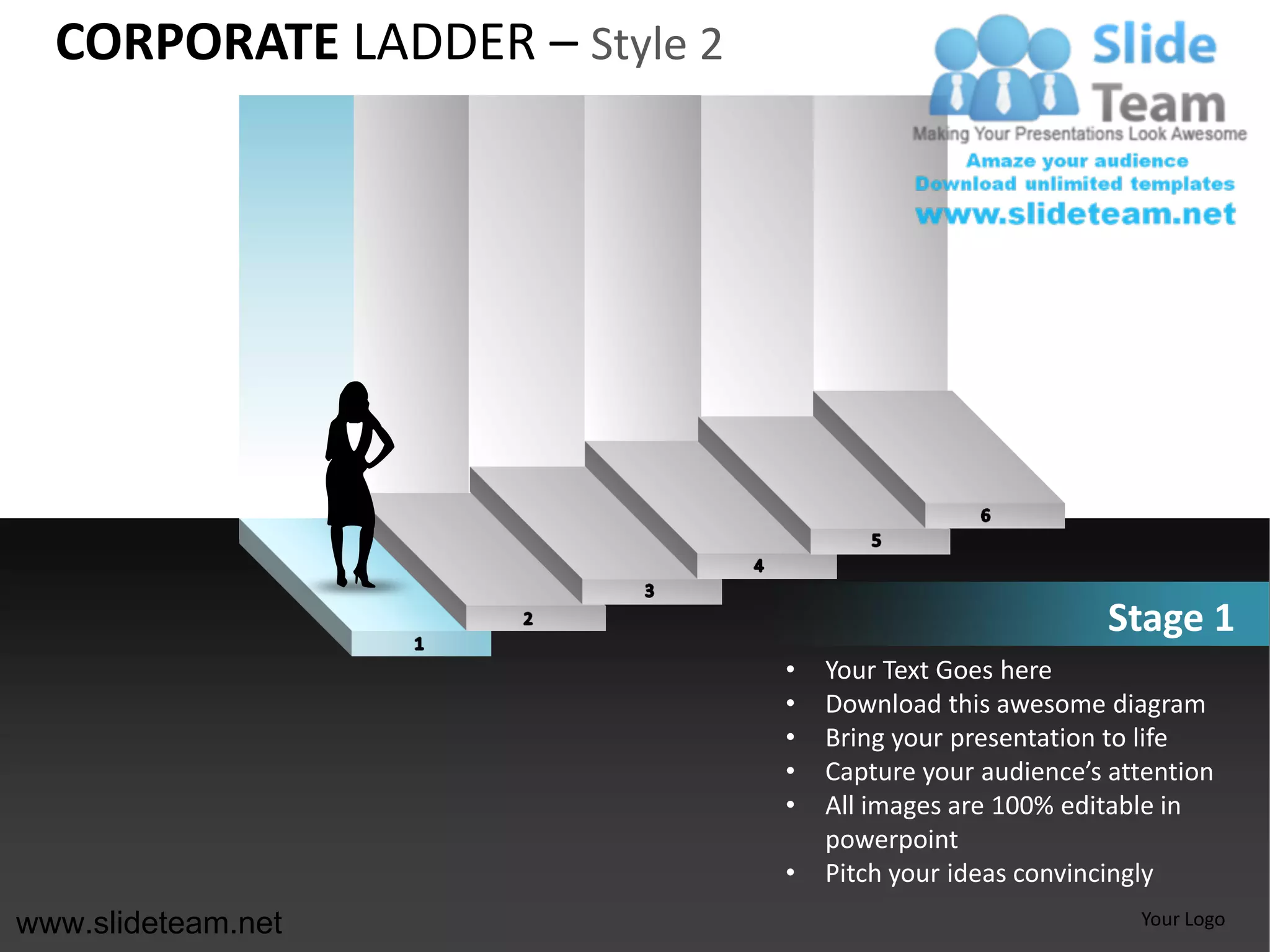 How to make create business corporate ladder style design 2 powerpoint ...