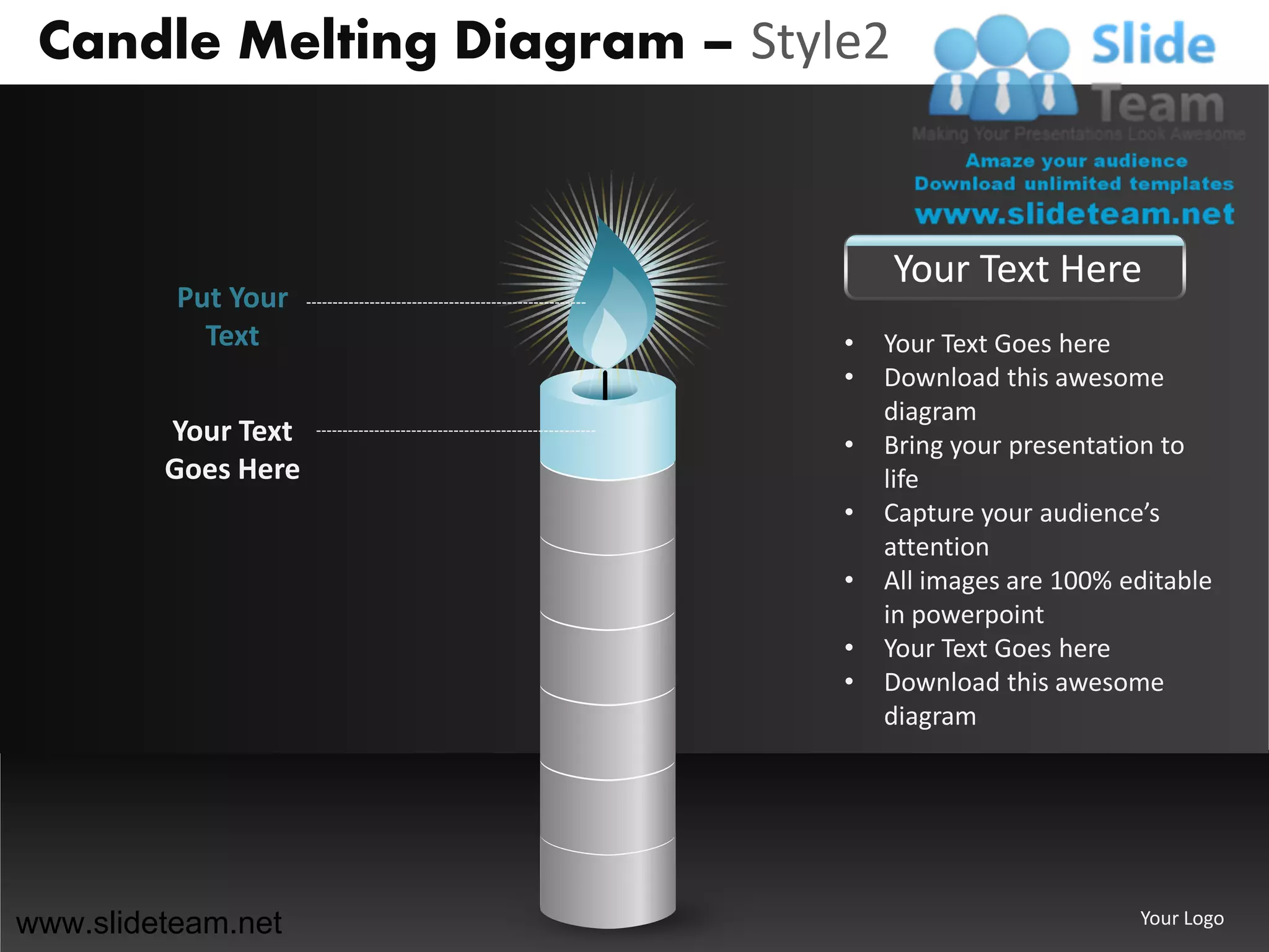 How to make create candle melting diagram design 2 powerpoint ...