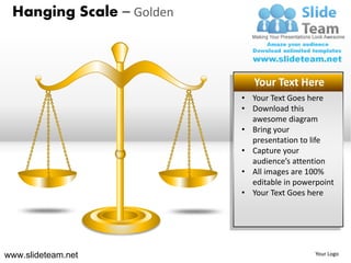 How to make create hanging scale golden powerpoint presentation slides ...