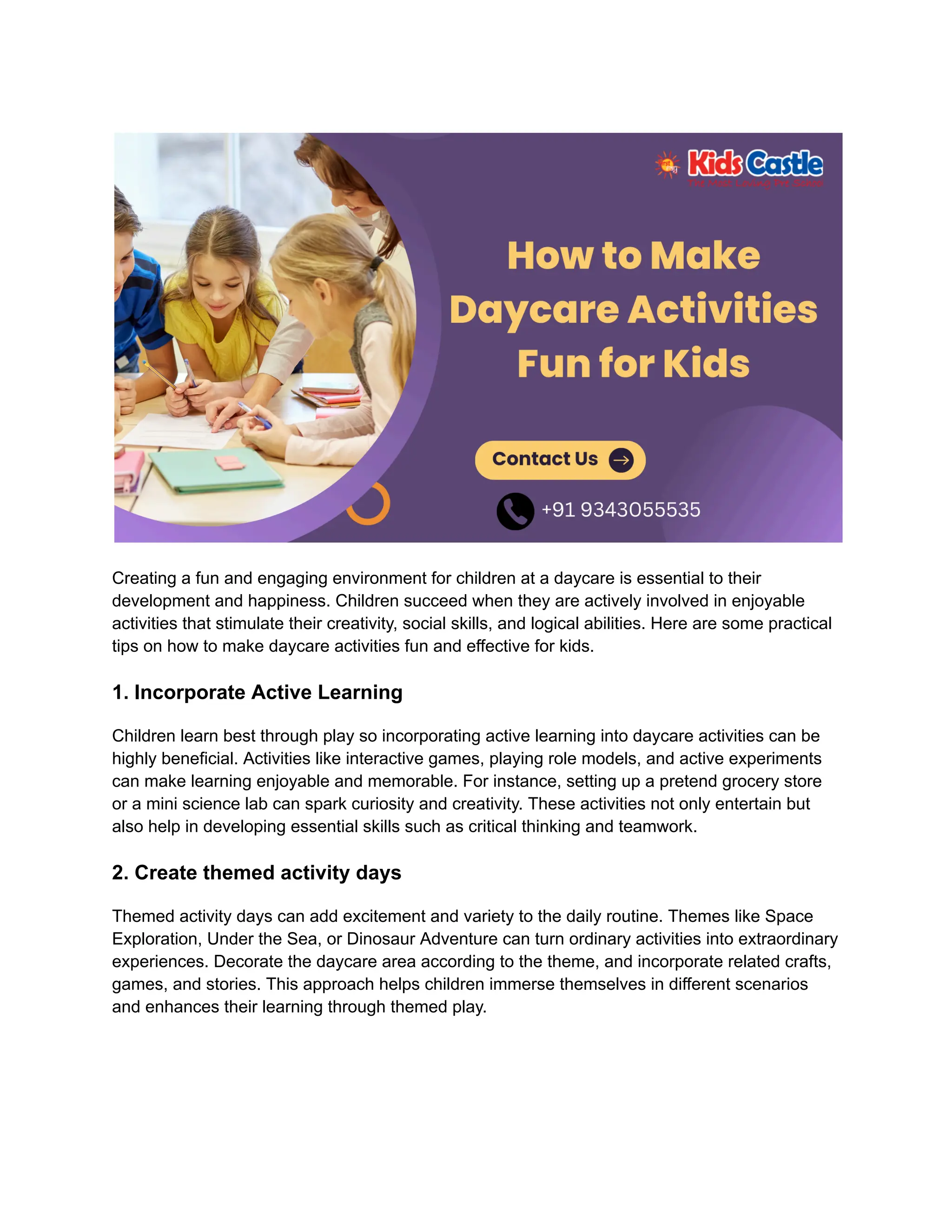 How to Make Daycare Activities Fun for Kids.pdf | Daycare and Pre ...