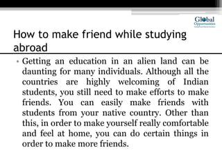HOW TO MAKE FRIENDS WHILE STUDYING ABROAD | PPTX