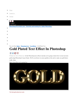 How to make gold in photoshop | DOCX