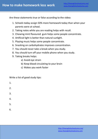 How to make homework less work | PDF