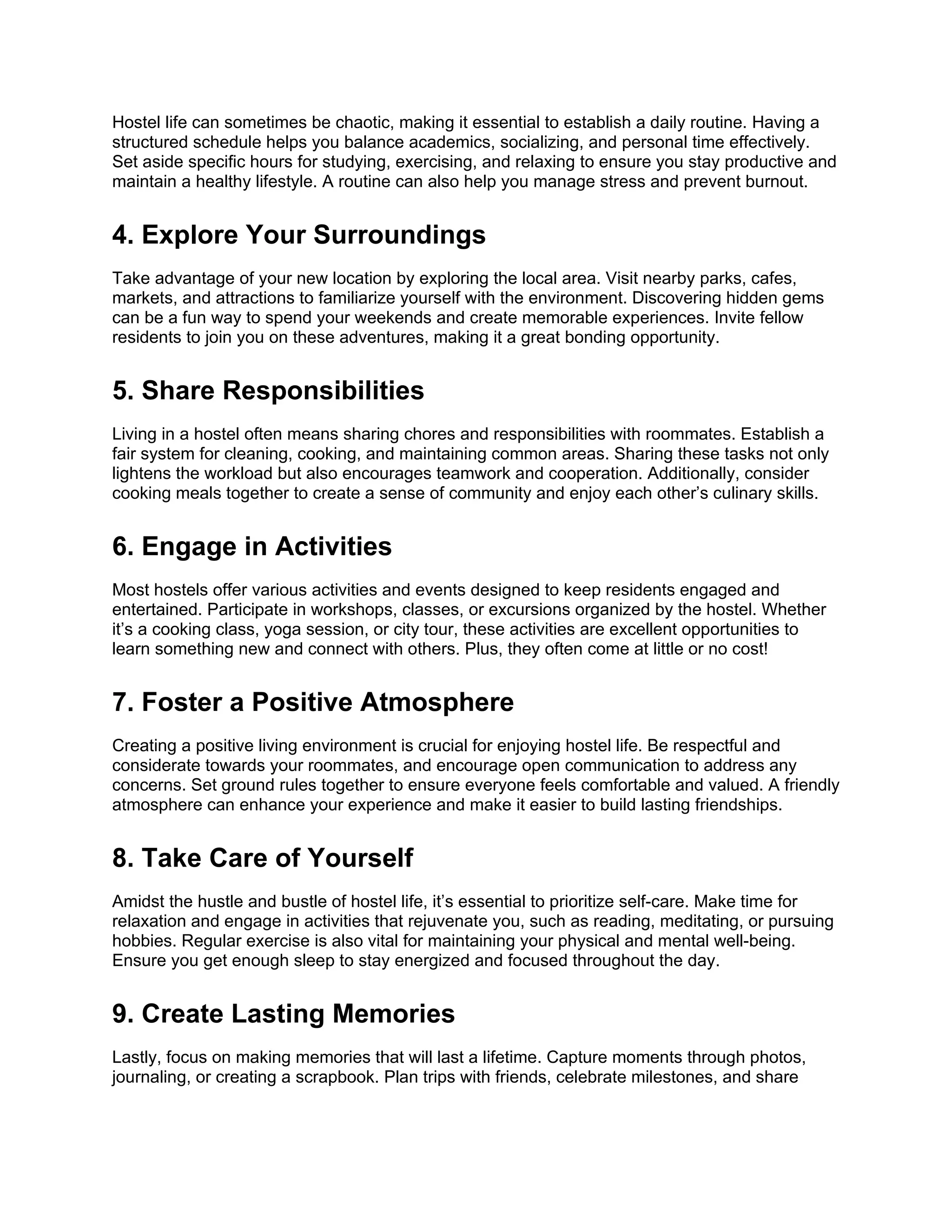 How to make hostel life more enjoyable _ 9 tips.docx | Free Download