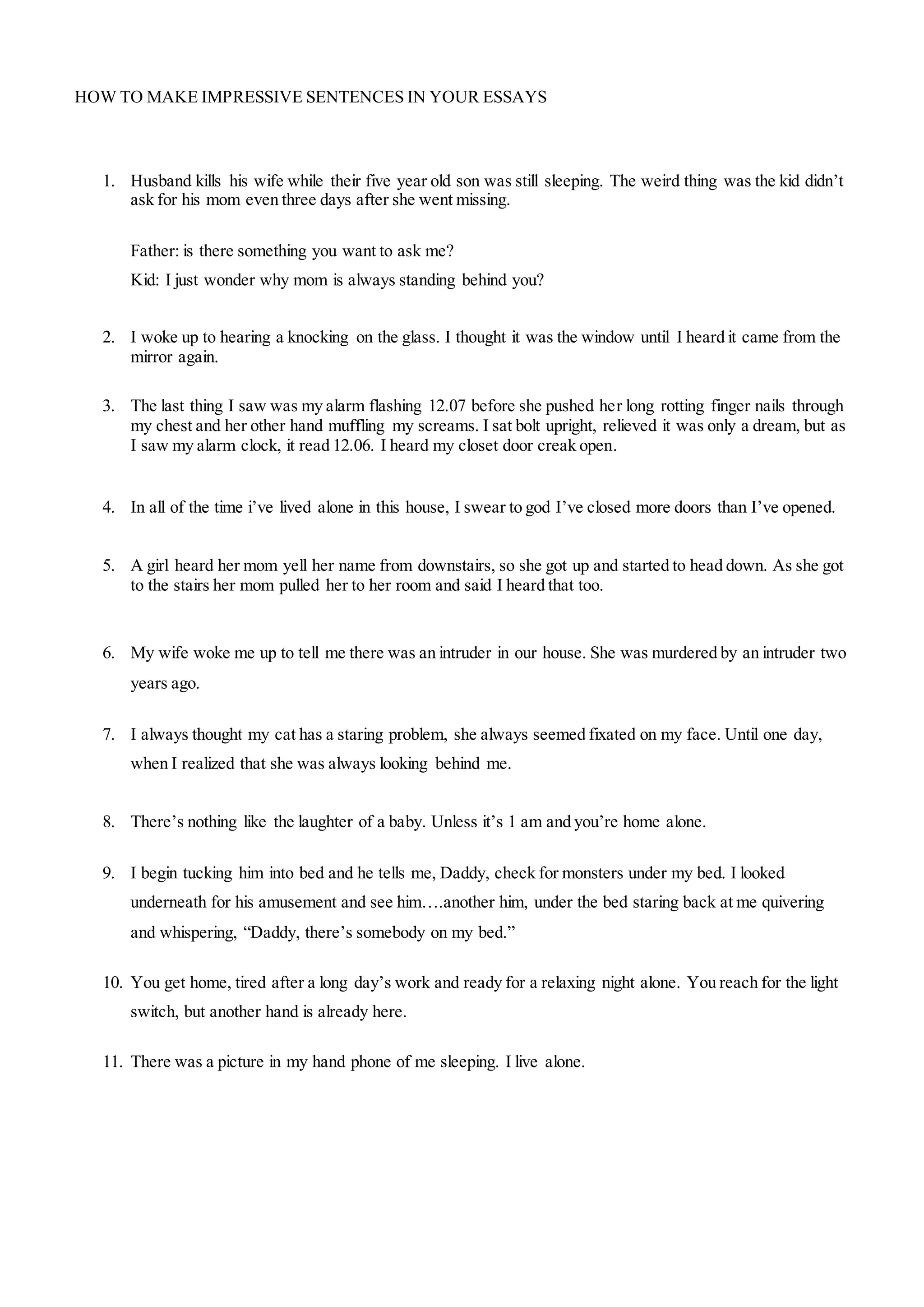 How to make impressive sentences in your essays | DOCX