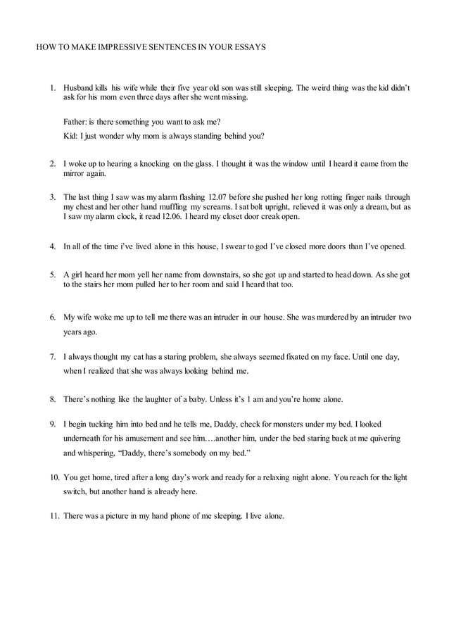 How to make impressive sentences in your essays | DOCX