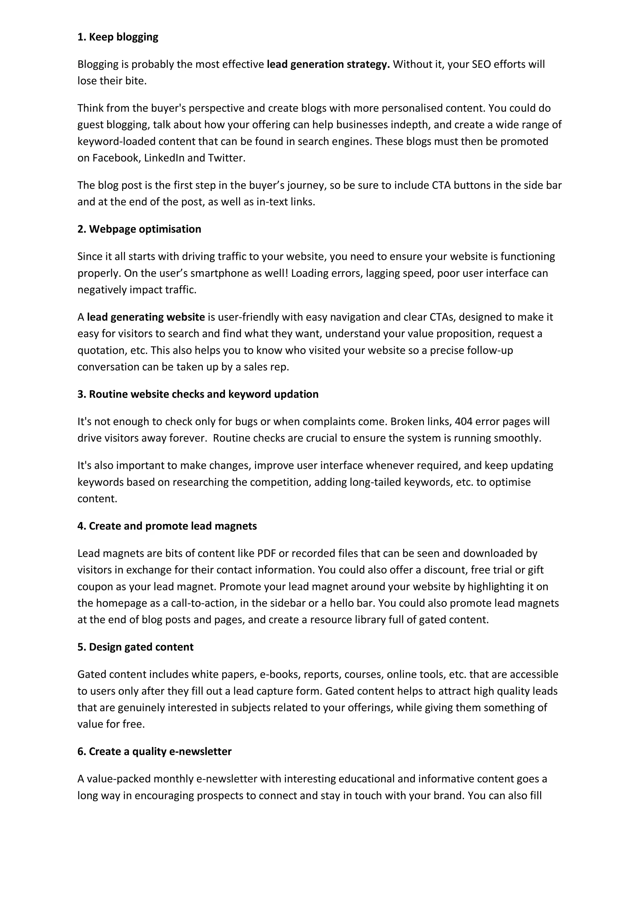 How to make lead generation more effective. | PDF