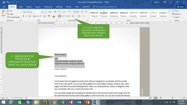 how-to-make-line-spacing-word-2016