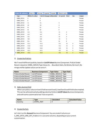 How to make multi level hierarchical picklists in Siebel | DOCX