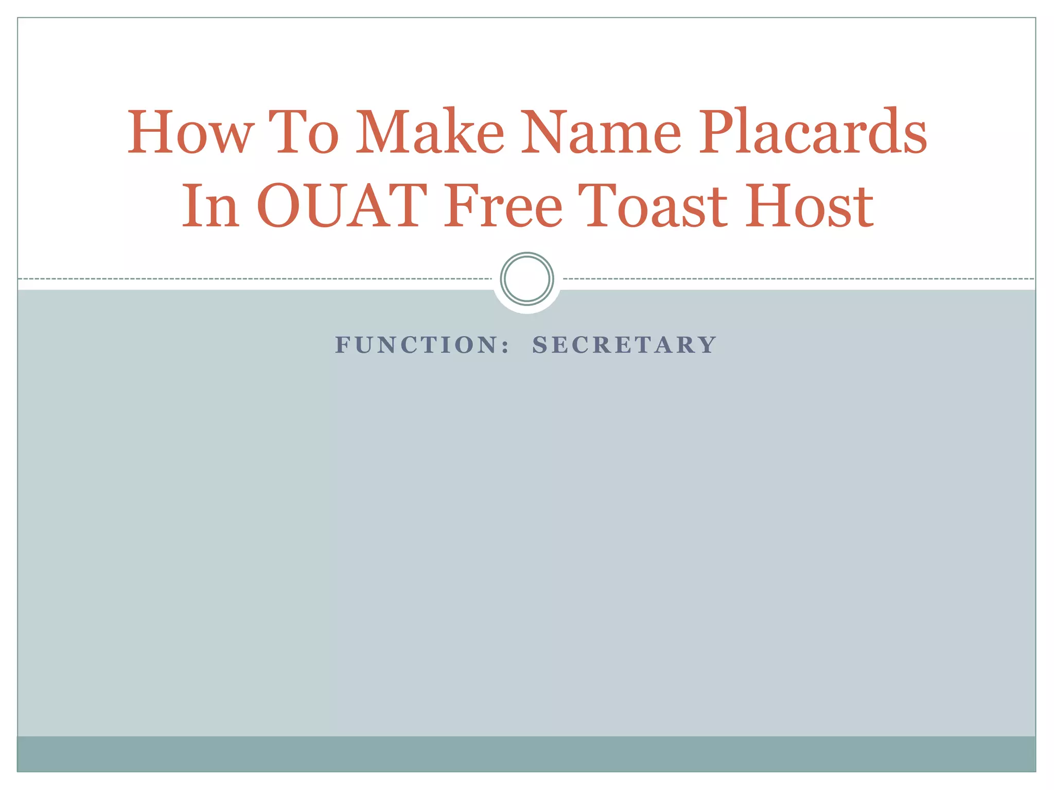 How to make name placards | PPTX