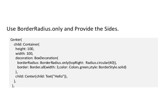 How to Make One Side Circular Border Of Widget In Flutter? | PPT