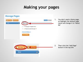 How to make pages and titles in weebly | PPT