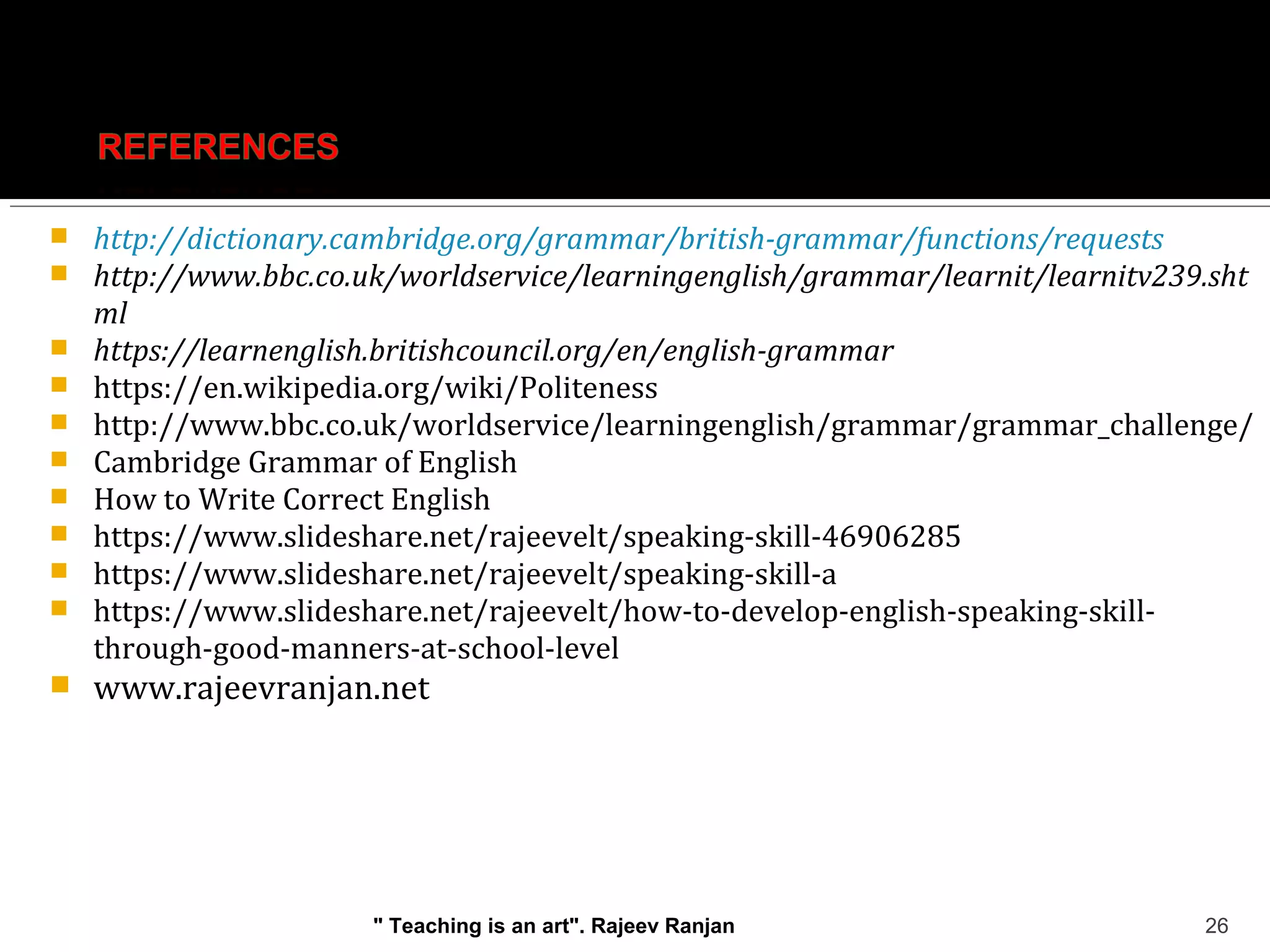 How to Make Polite Requests in English Language | PPT