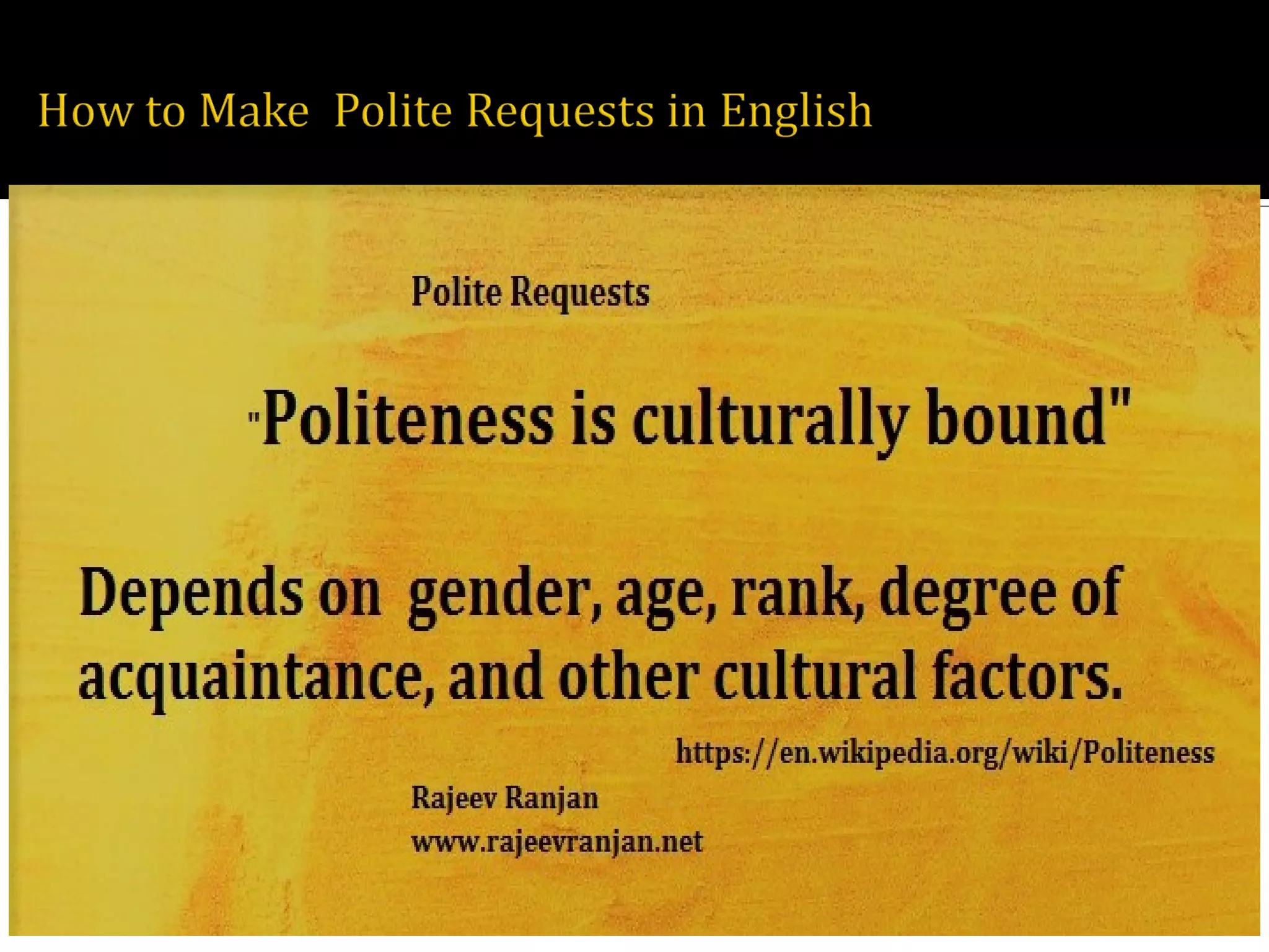 How to Make Polite Requests in English Language | PPT