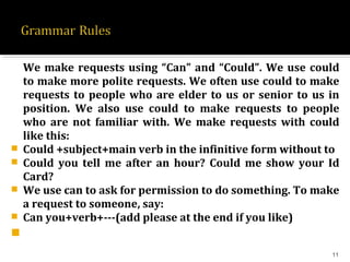 How to Make Polite Requests in English Language | PPT