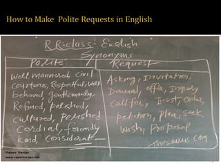 How to Make Polite Requests in English Language | PPT