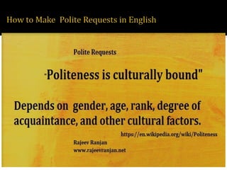 How to Make Polite Requests in English Language | PPT