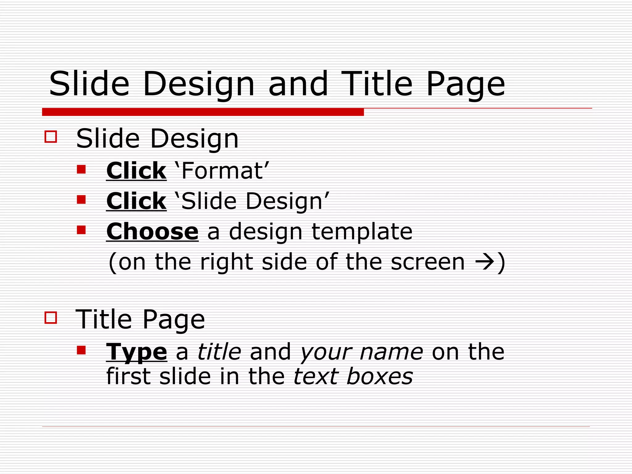 First steps in PowerPoint | PPT