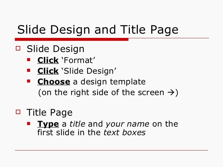First steps in PowerPoint