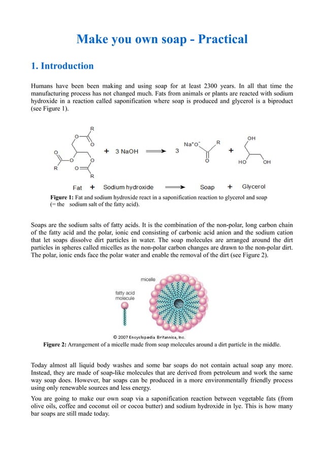 How to make soap - Experiment for Chemistry lessons | PDF